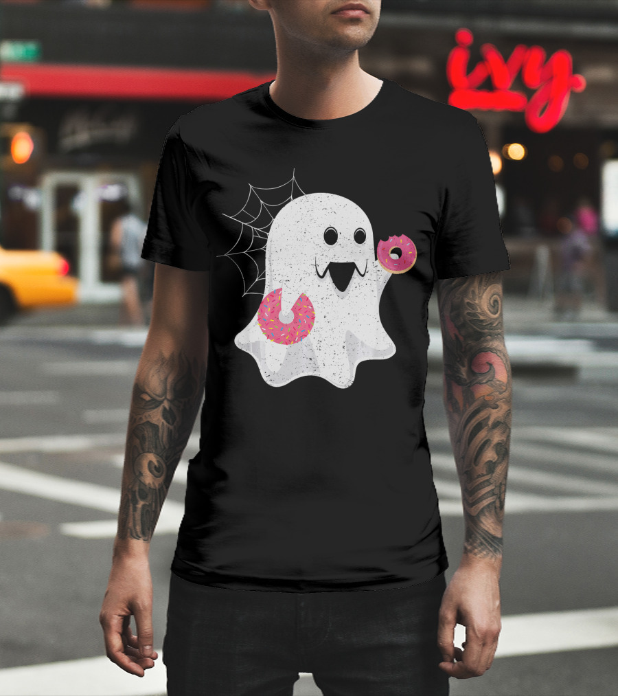 Ghost With Donut Halloween Costume Boy T-Shirt