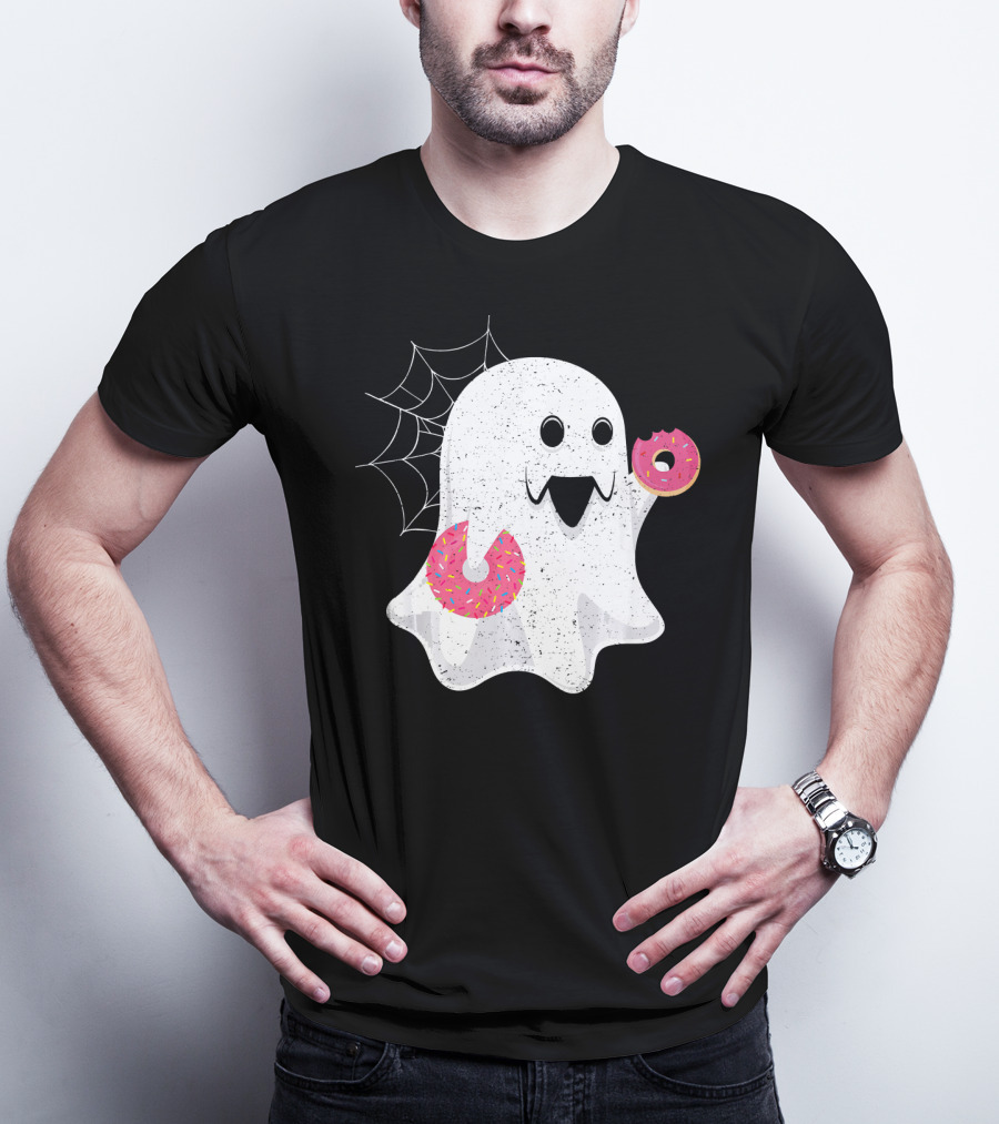 Ghost With Donut Halloween Costume Boy T-Shirt