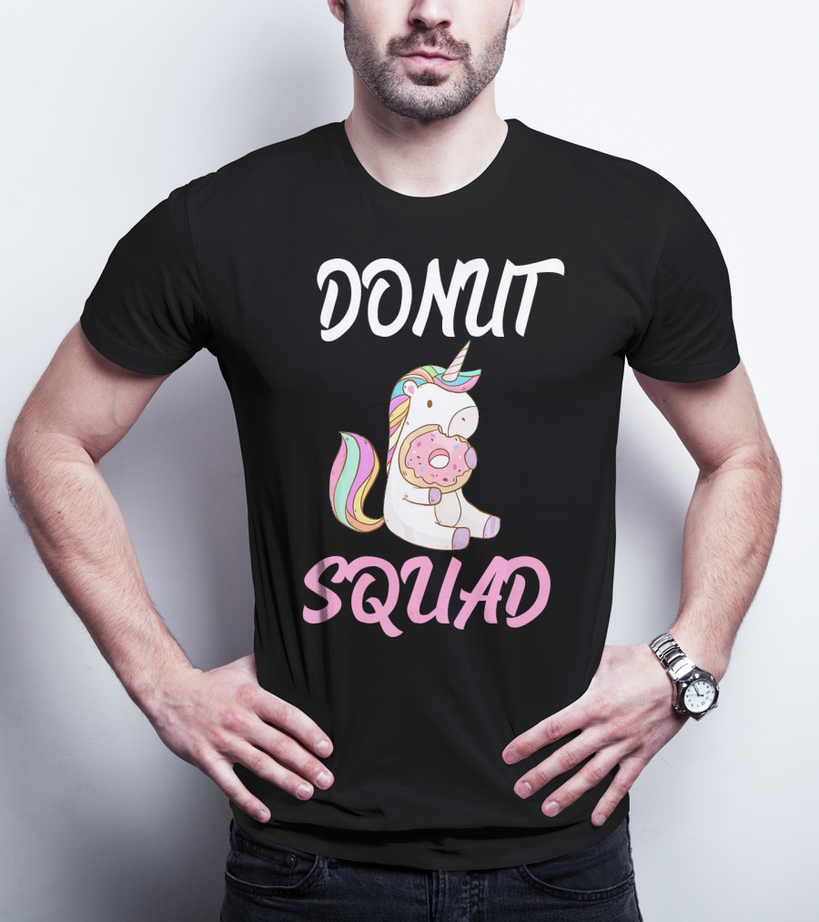 Donut Squad Unicorn Holding Donut With Cute Expression T-Shirt