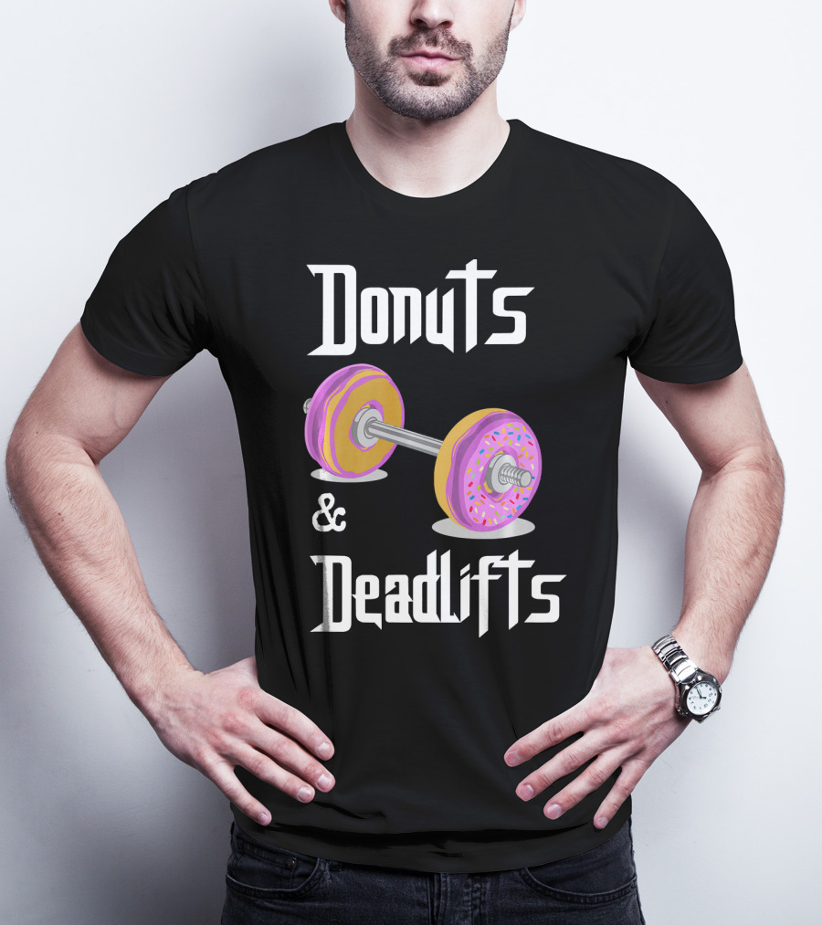 Donuts And Deadlifts Funny Workouts T-Shirt