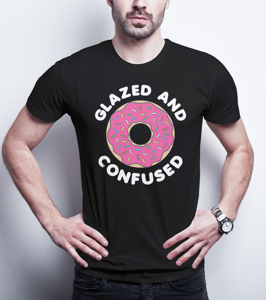 Glazed And Confused Pink Sprinkle Donut T-Shirt