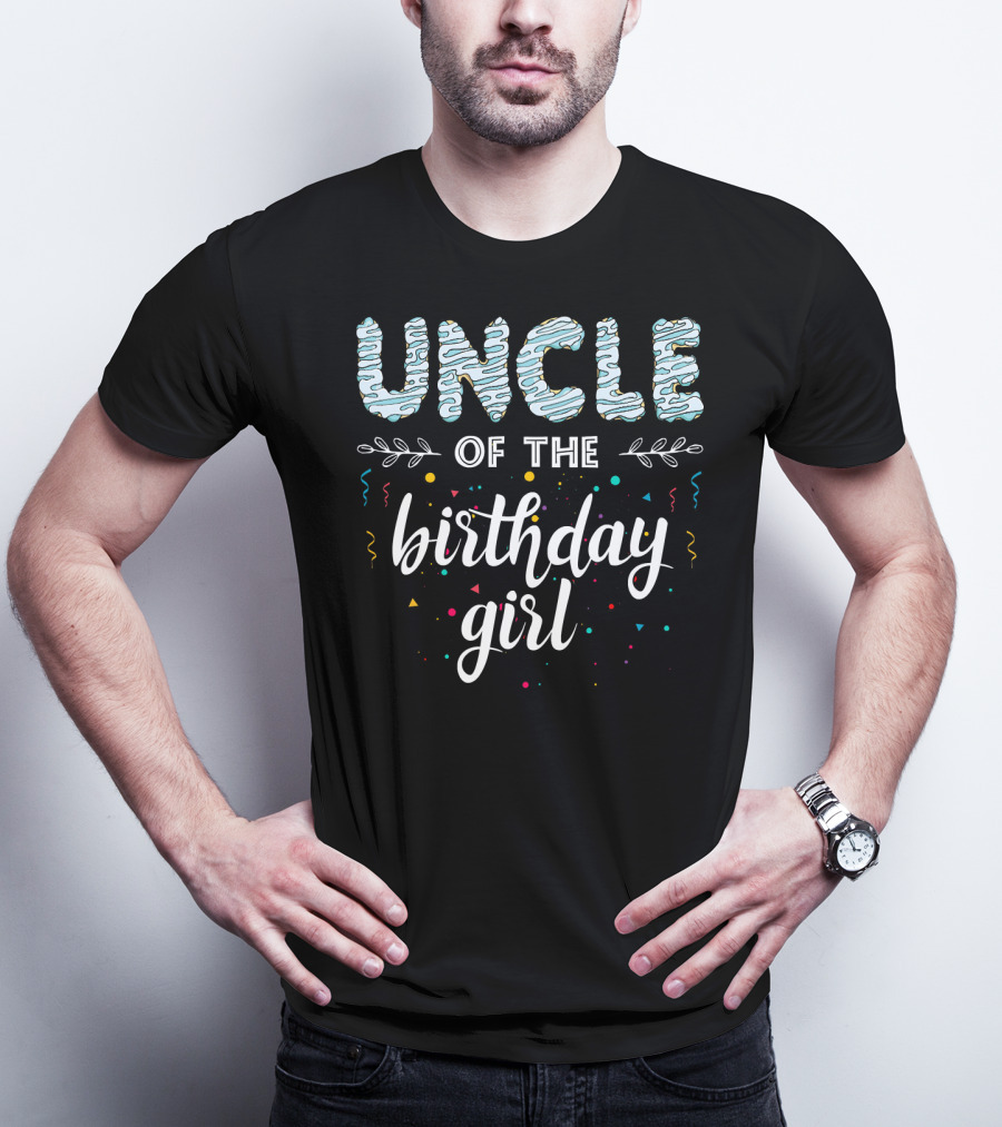 Uncle Of The Birthday Girl Confetti Fun T-Shirt