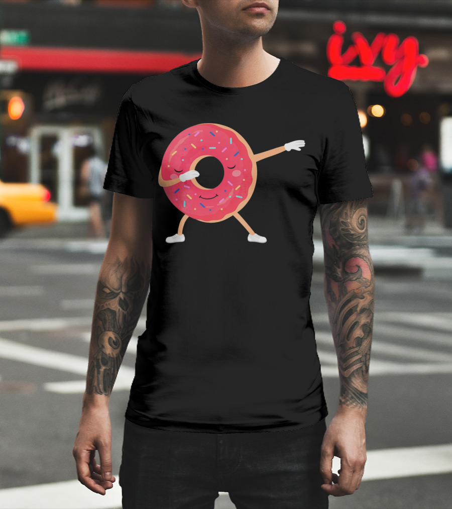 Dabbing Donut Sprinkles Funny Dance T-Shirt
