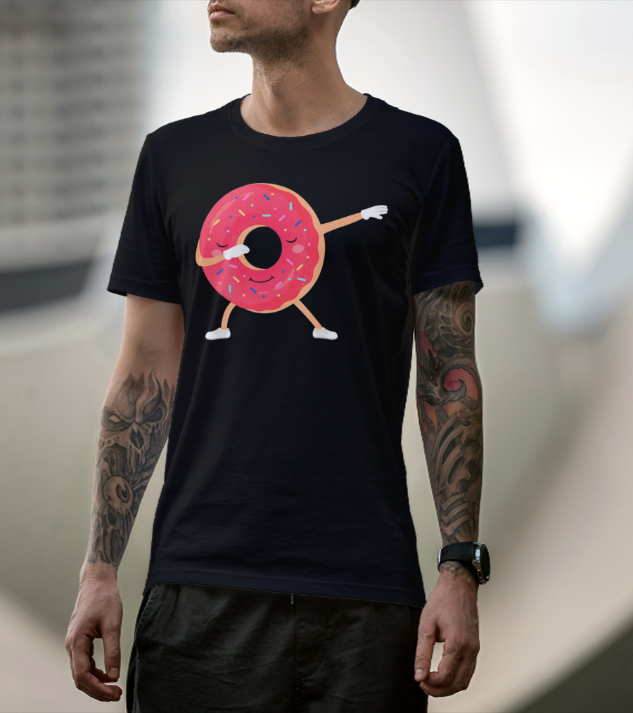 Dabbing Donut Sprinkles Funny Dance T-Shirt