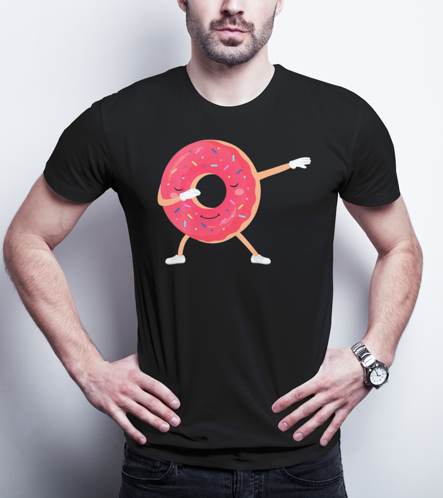 Dabbing Donut Sprinkles Funny Dance T-Shirt