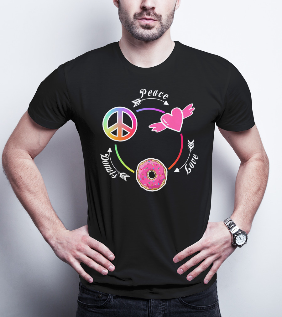 Peace Love Donuts Funny Donut I Love Donuts Lover T-Shirt