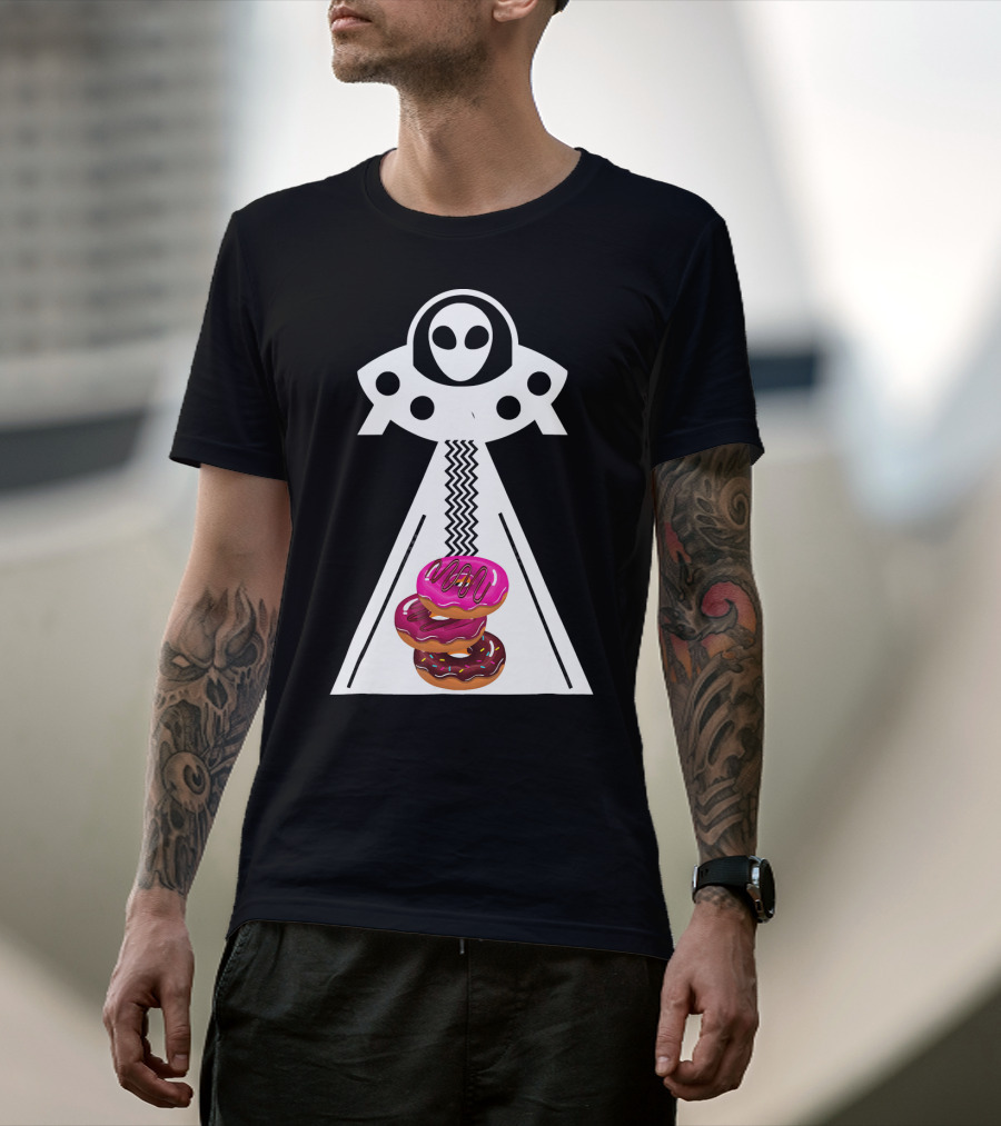 Alien Abduction Funny Aliens Do Donuts Uplift Beam T-Shirt