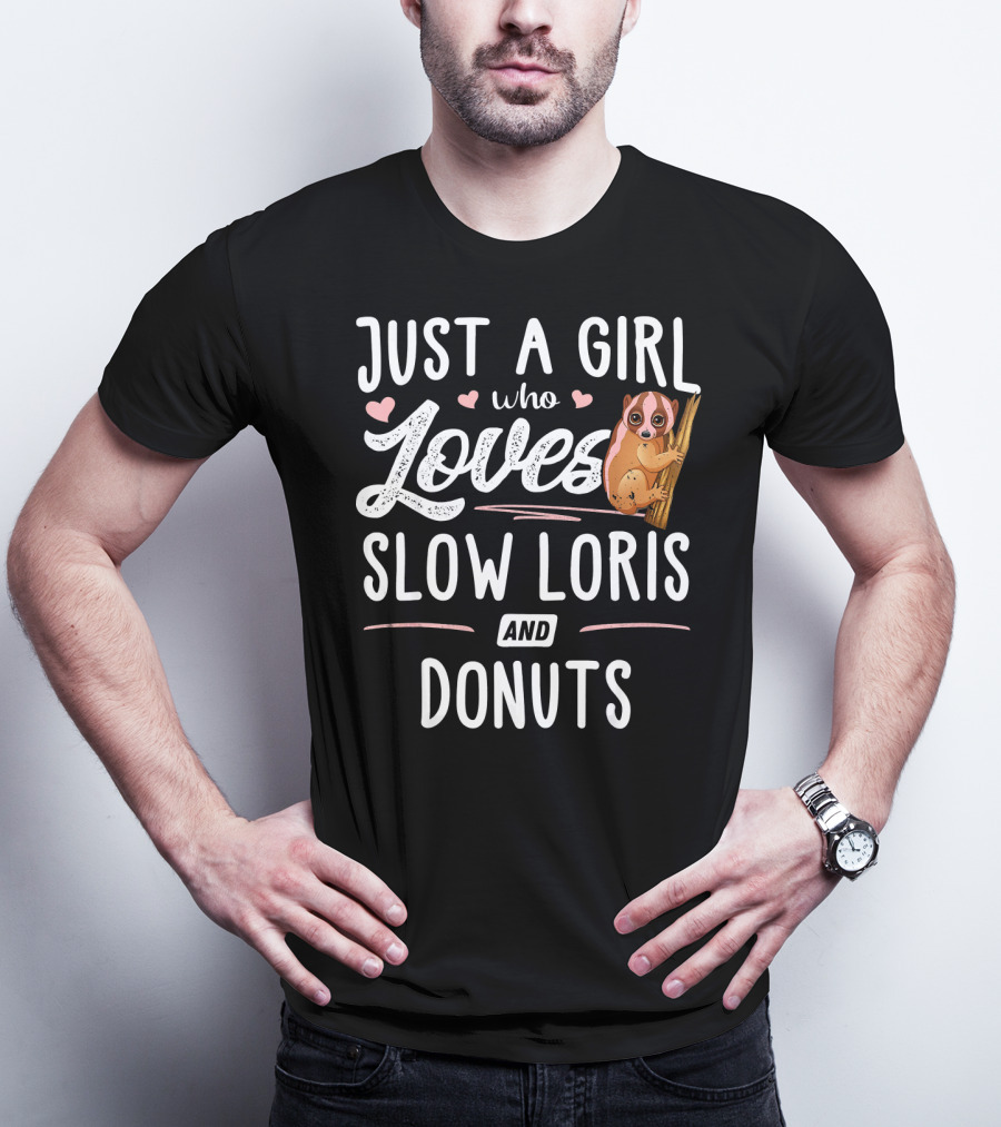 Just A Girl Who Loves Slow Loris And Donuts T-Shirt