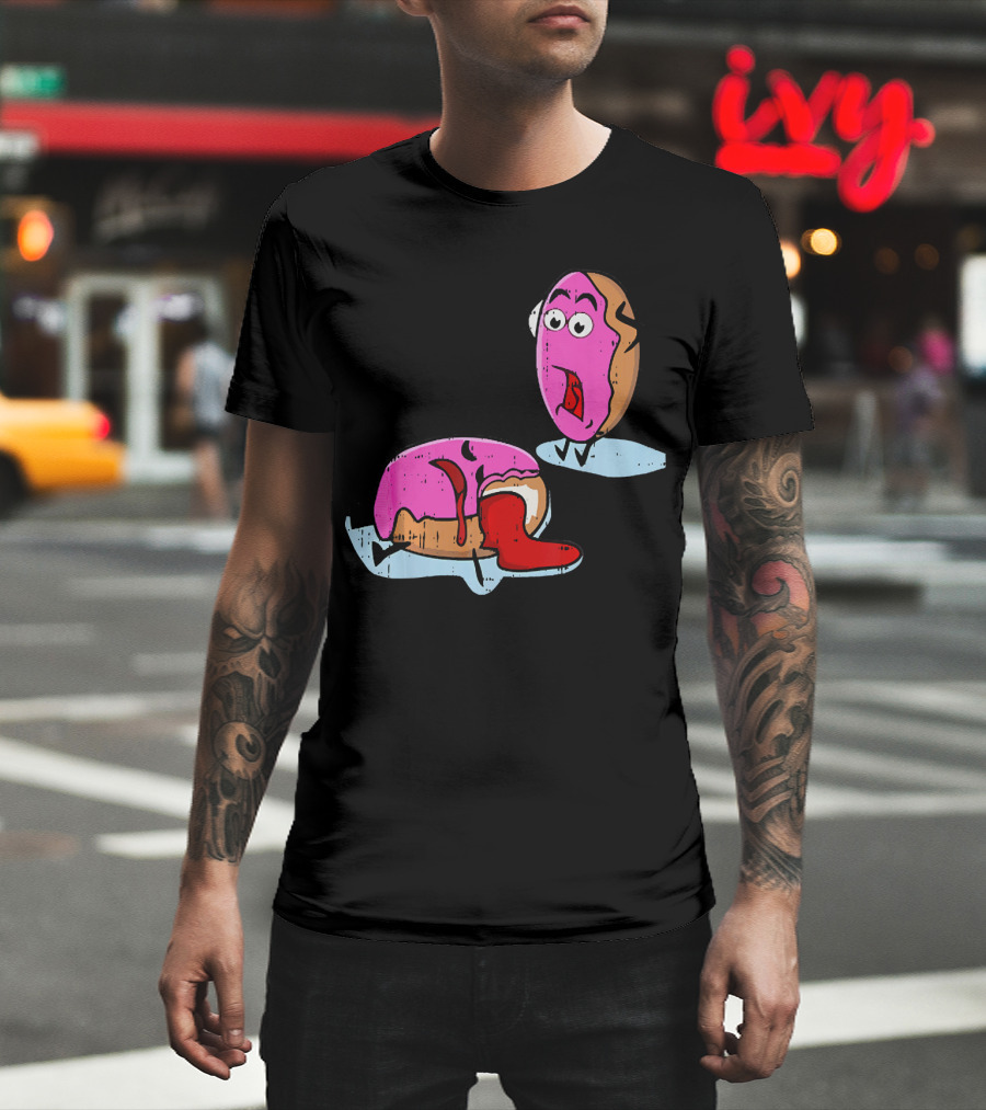 Dead Doughnut Bite Funny Donut Joke Swee Comic Reaction T-Shirt