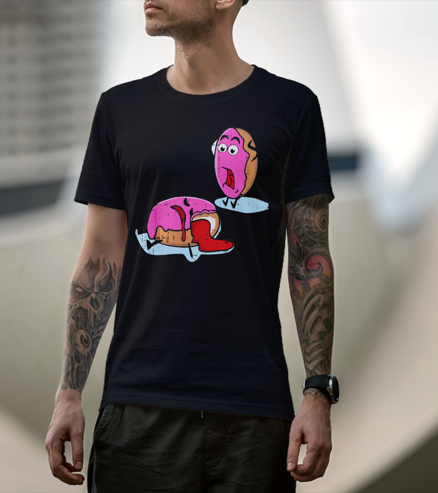 Dead Doughnut Bite Funny Donut Joke Swee Comic Reaction T-Shirt