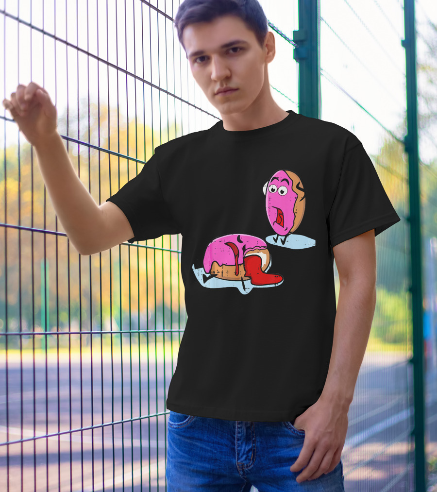 Dead Doughnut Bite Funny Donut Joke Swee Comic Reaction T-Shirt