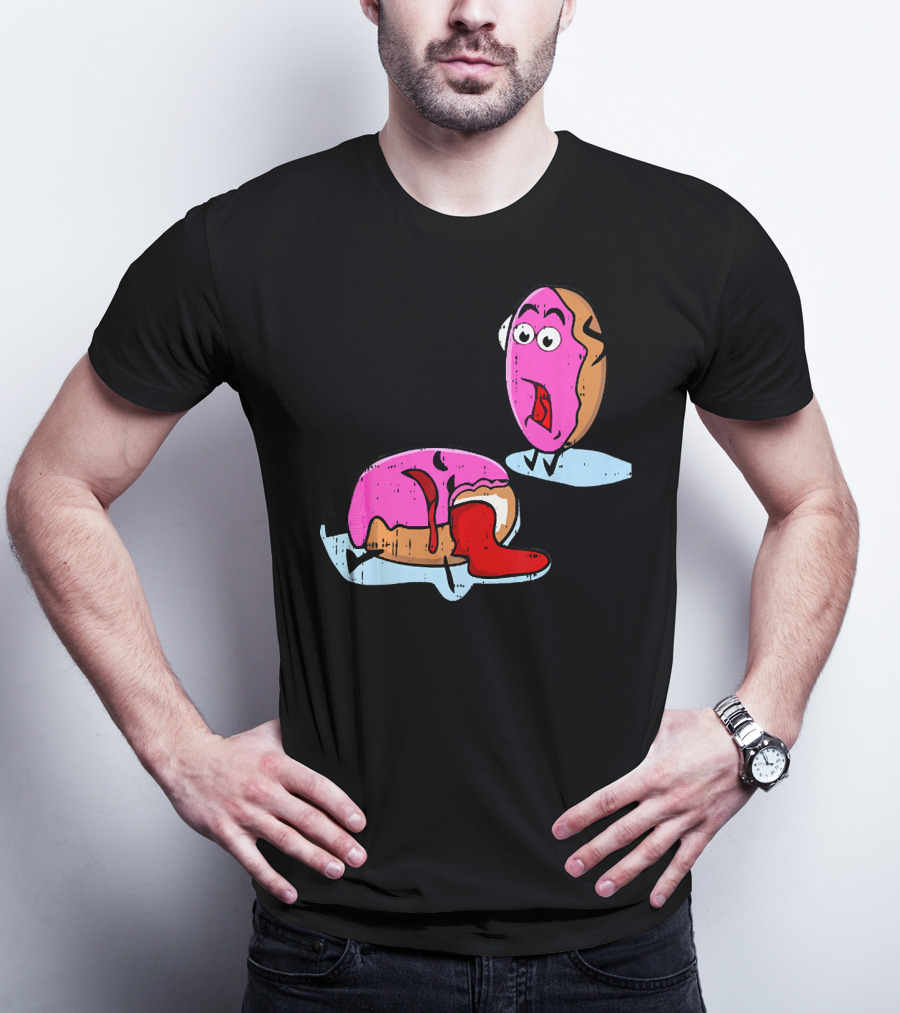 Dead Doughnut Bite Funny Donut Joke Swee Comic Reaction T-Shirt