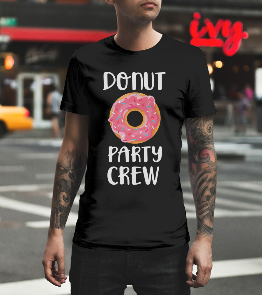 Donut Party Crew Longsleeve Donut Sprinkle T-Shirt