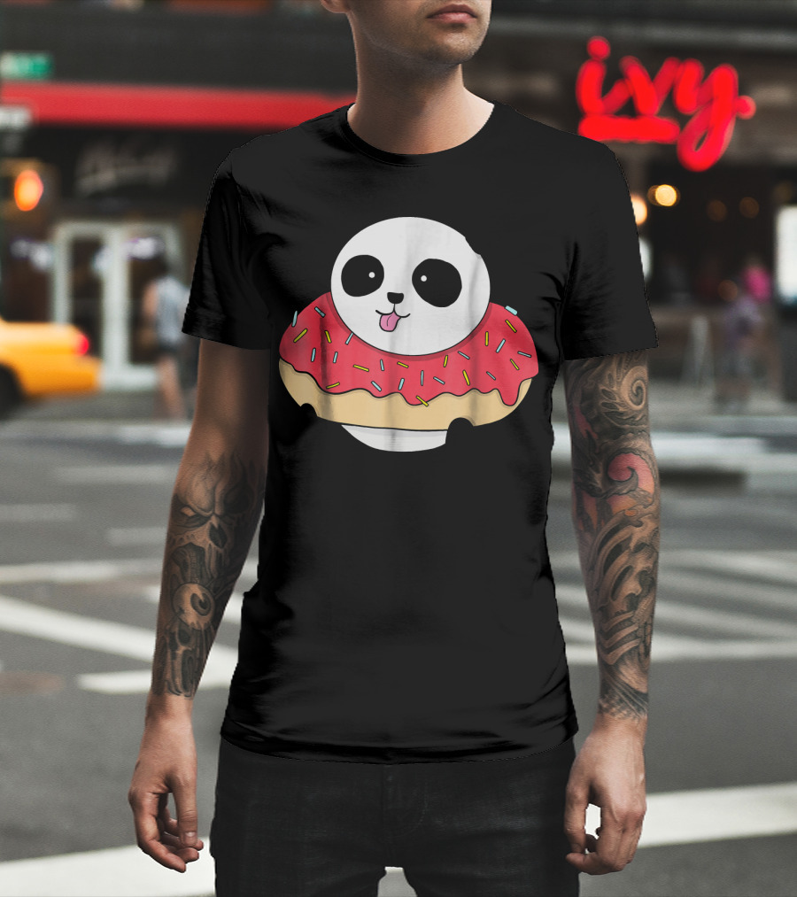 Cute Baby Panda With Sprinkled Donut Squish T-Shirt