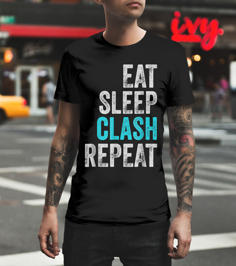 Mens Gaming Clan Eat Sleep Clash Repeat T-Shirt