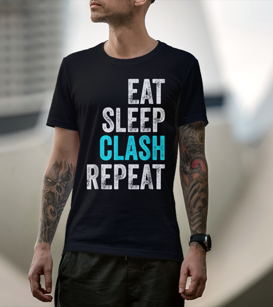 Mens Gaming Clan Eat Sleep Clash Repeat T-Shirt