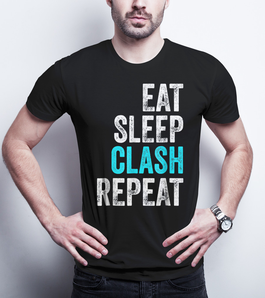 Mens Gaming Clan Eat Sleep Clash Repeat T-Shirt