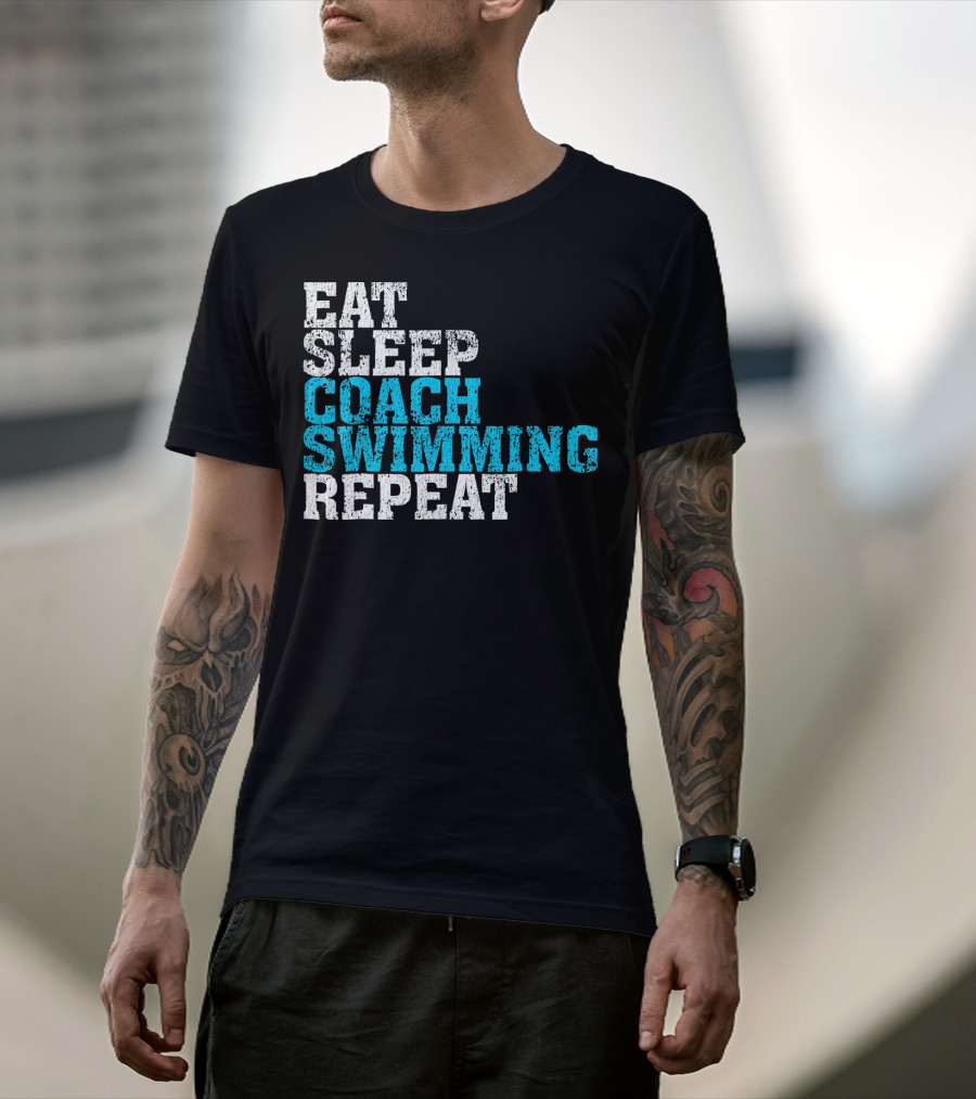 Eat Sleep Coach Swimming Repeat T-Shirt
