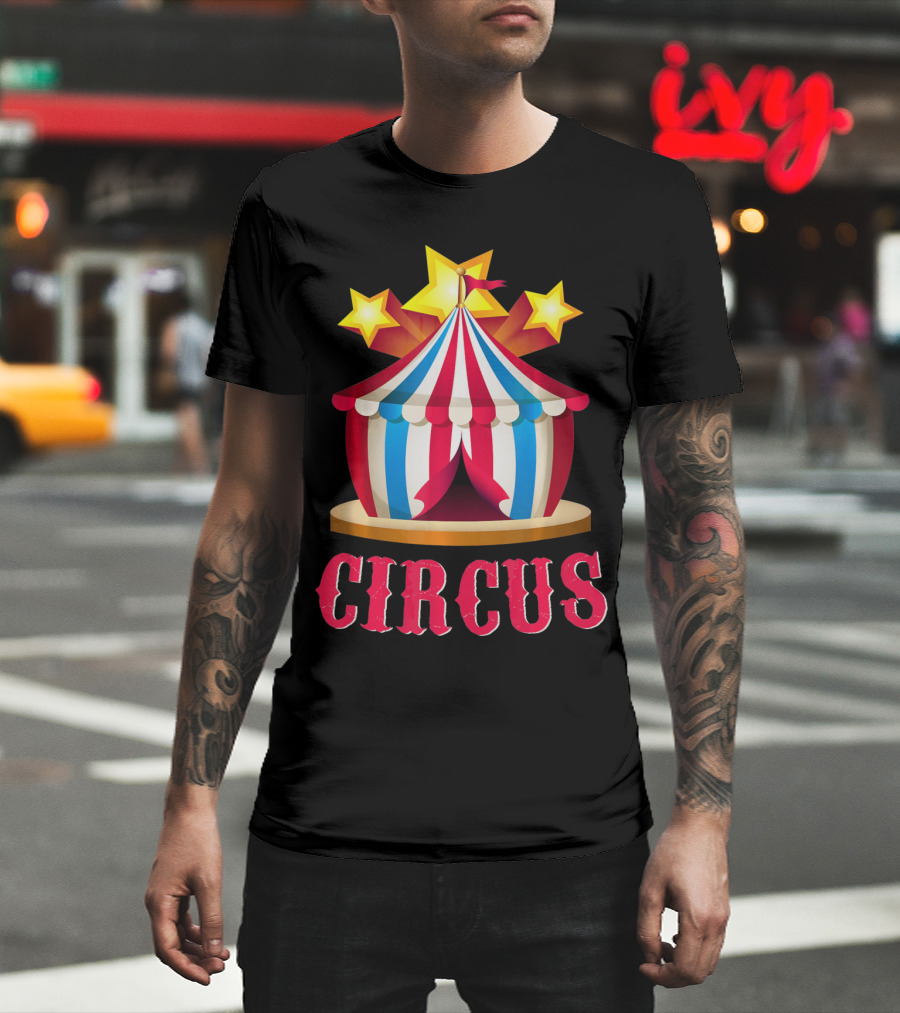 Circus Tent Emoticon With Stars Event Sta T-Shirt