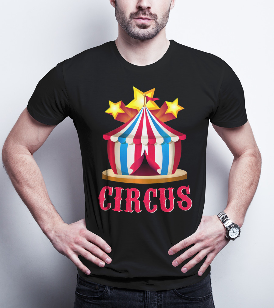 Circus Tent Emoticon With Stars Event Sta T-Shirt