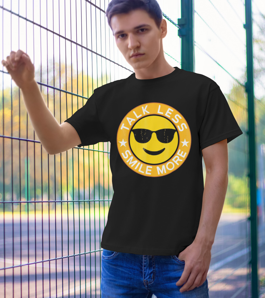 Talk Less Smile More Hamilton Yellow Emo Sunglasses Smile T-Shirt