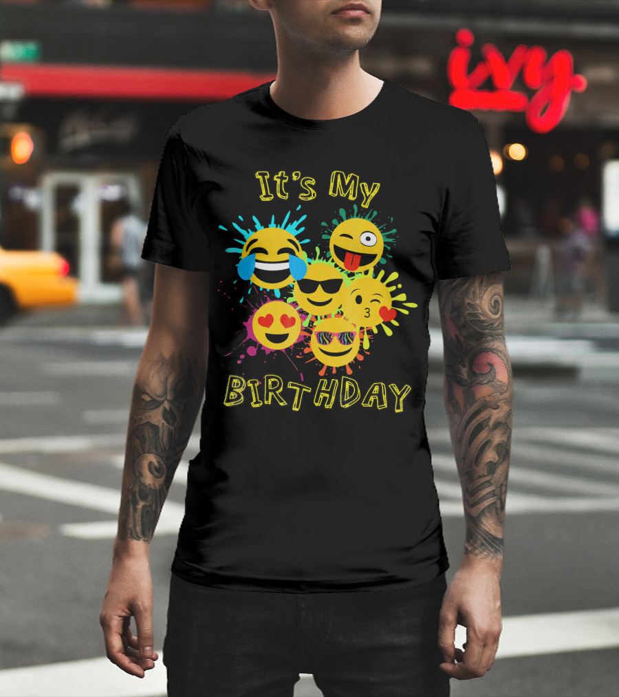 It's My Birthday Colorful Emoji T-Shirt