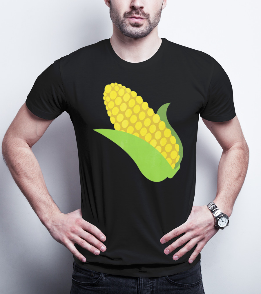 Emoji Corn On The Cob Yellow Kernels Green Husk T-Shirt