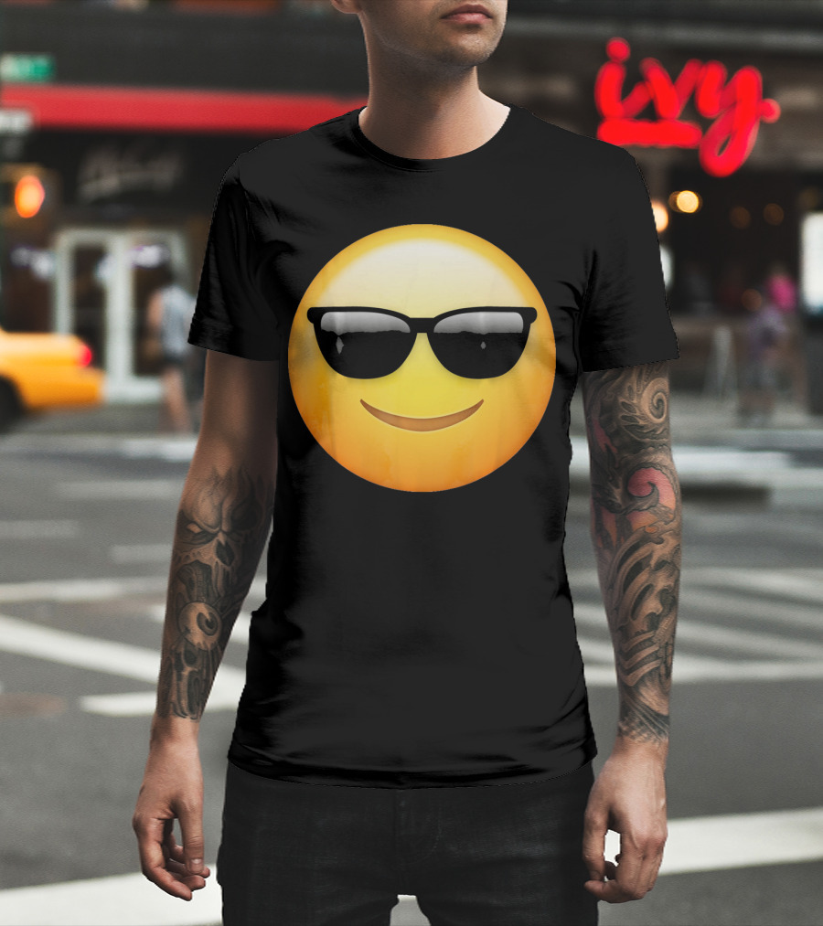 Sunglasses Emoji Cool Smiley Face T-Shirt