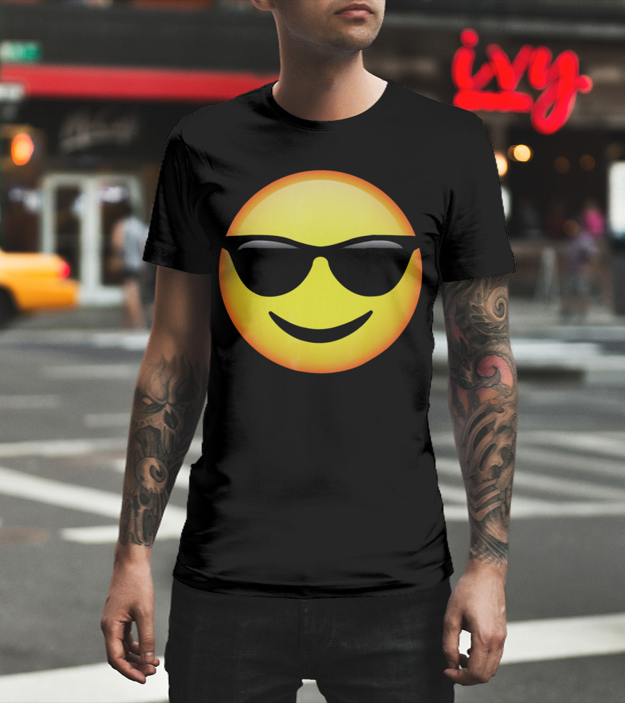 HD Emoji Sunglasses Face Emoticon T-Shirt