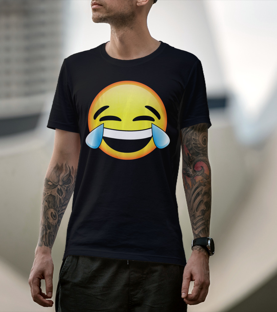 HD Emoji Tears Of Joy Face Laughin Hilarious Expression T-Shirt