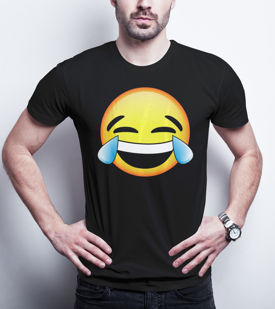HD Emoji Tears Of Joy Face Laughin Hilarious Expression T-Shirt