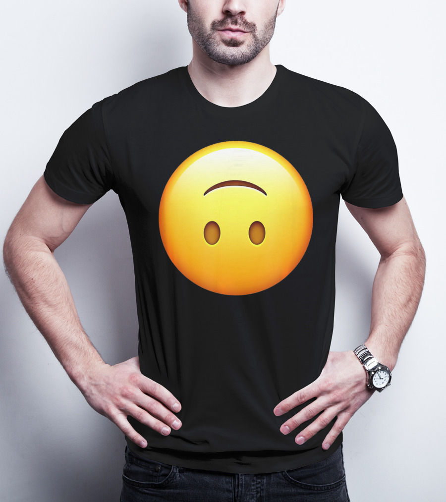 Silly Upside Down Emoji Face T-Shirt