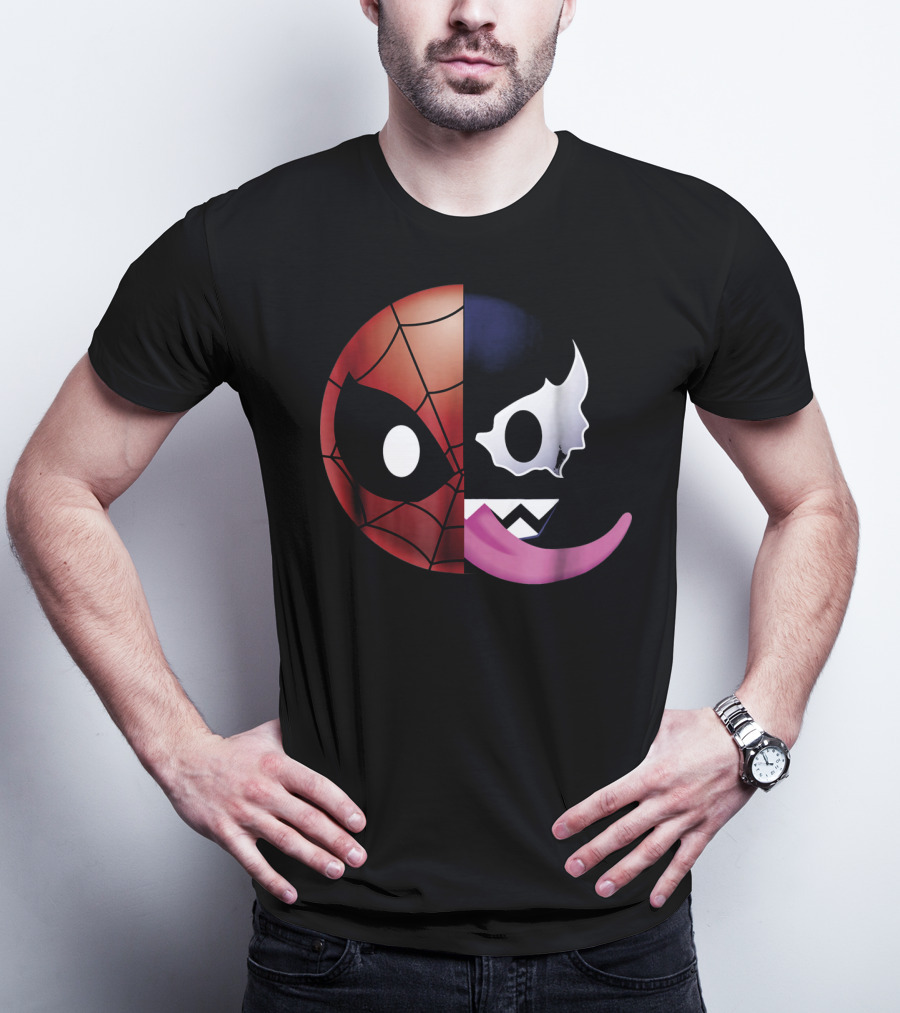 Marvel Spider Man Venom Split Face Emoji T-Shirt