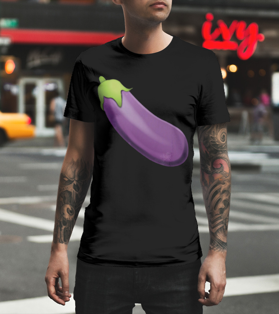 EmojiTees Bold Eggplant Emoji Weiner T-Shirt