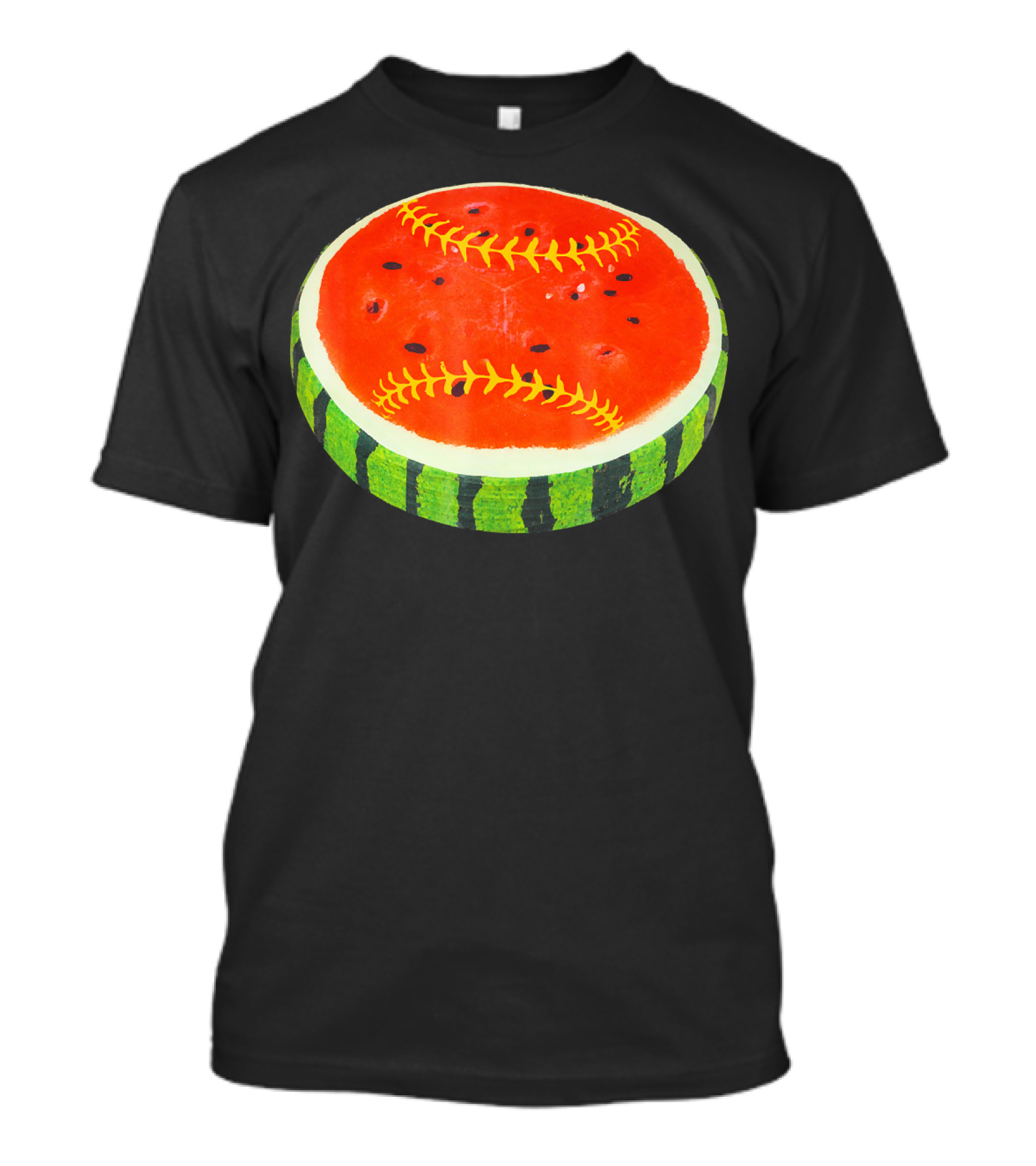 Watermelon Softball Fruit Stitch Play T-Shirt