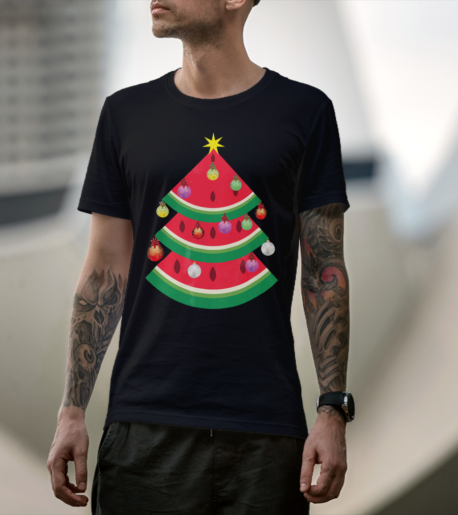 Watermelon Tree Merry Christmas Ornaments T-Shirt