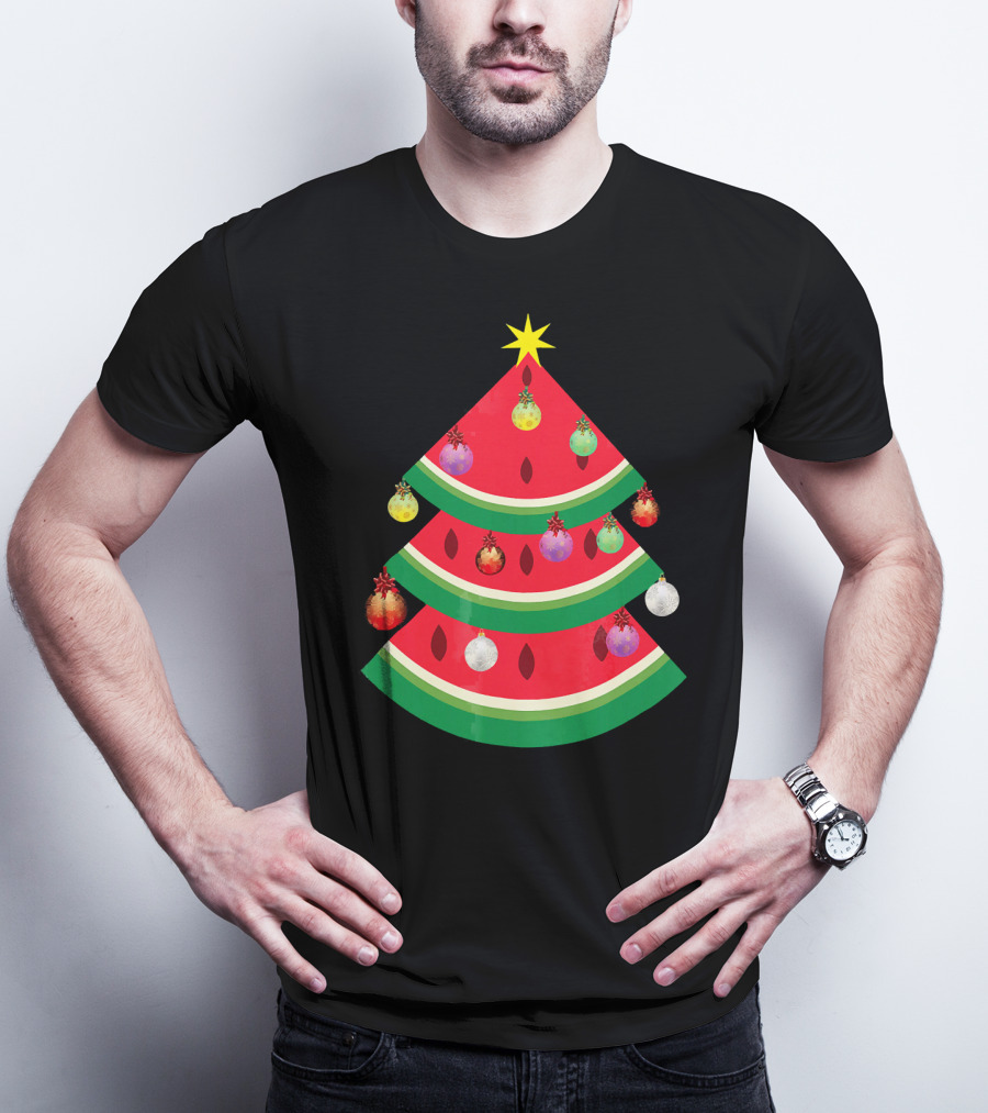 Watermelon Tree Merry Christmas Ornaments T-Shirt