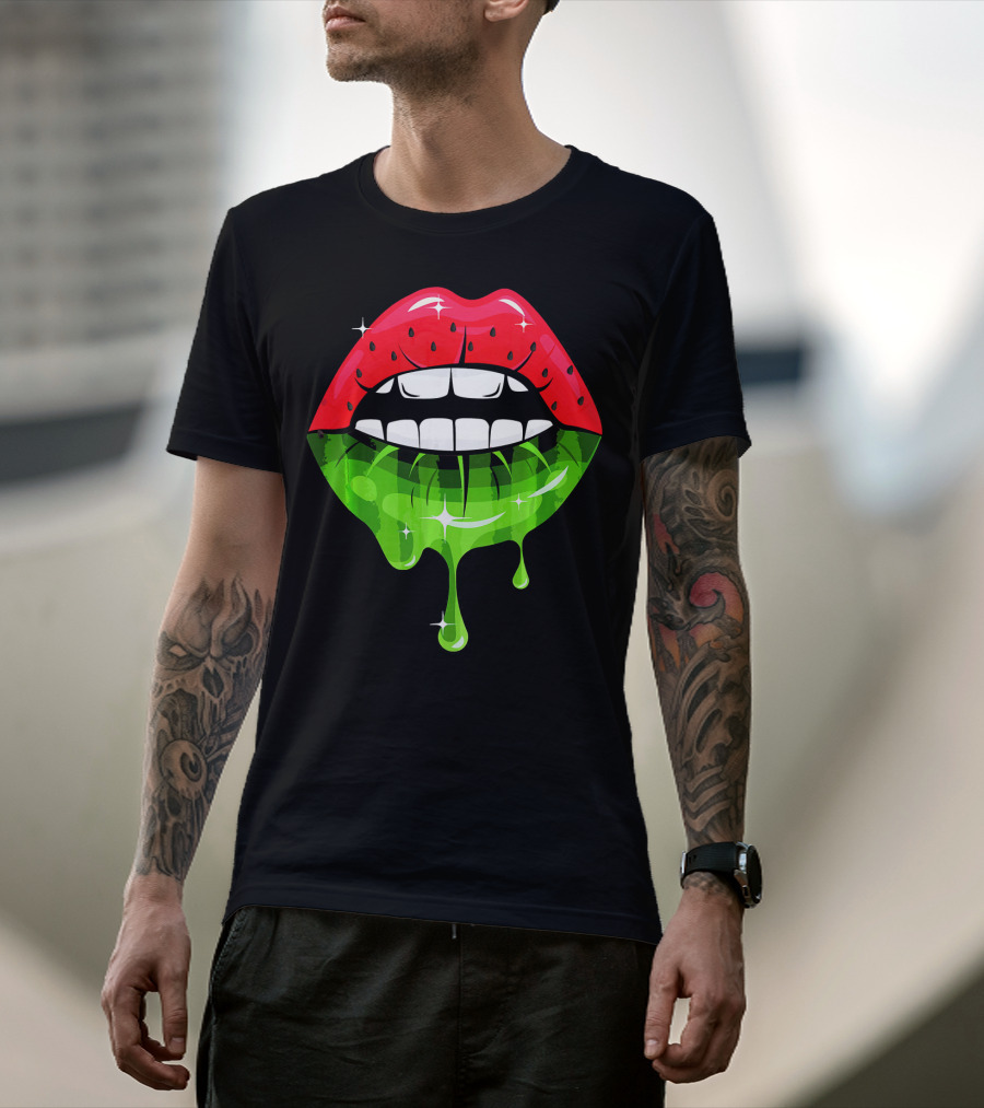 Watermelon Lip Dripping Summer Fruits T-Shirt