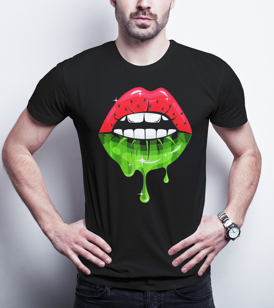 Watermelon Lip Dripping Summer Fruits T-Shirt