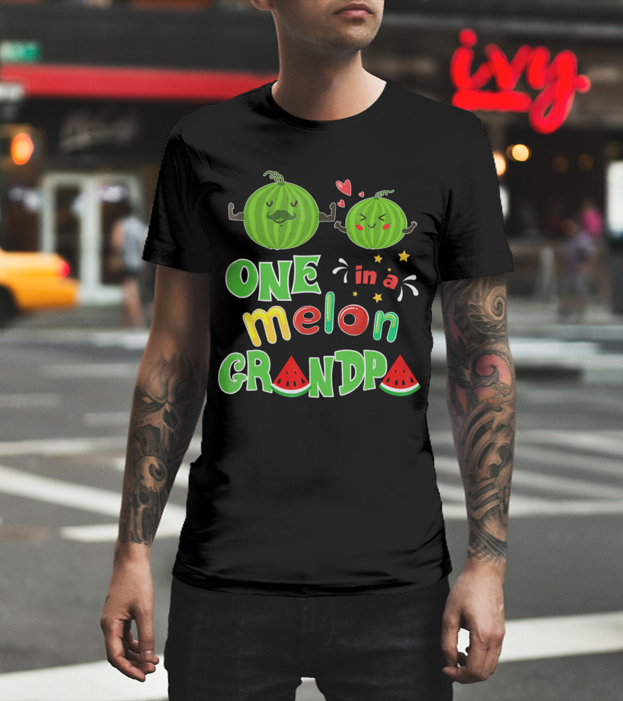 One In A Melon Grandpa Watermelon Summer Tropic T-Shirt