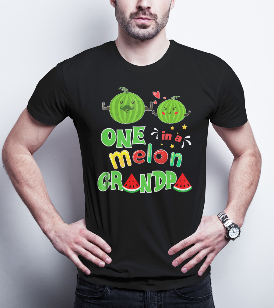 One In A Melon Grandpa Watermelon Summer Tropic T-Shirt