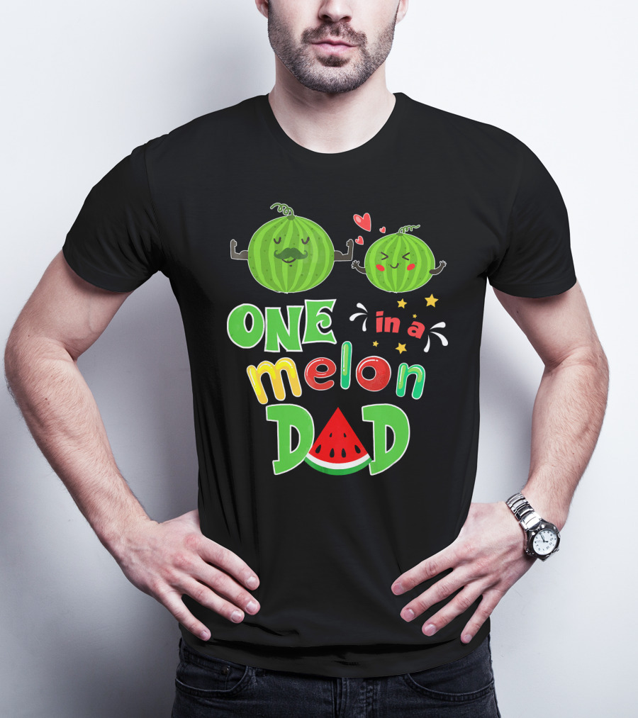 One In A Melon Dad Watermelon Summer Tropical T-Shirt