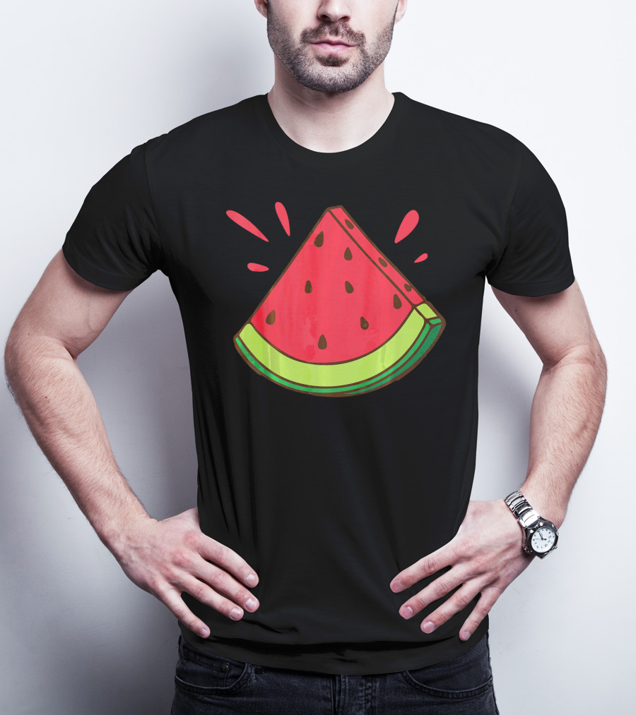 Funny Watermelon Slice Graphic For Watermelon Lover T-Shirt