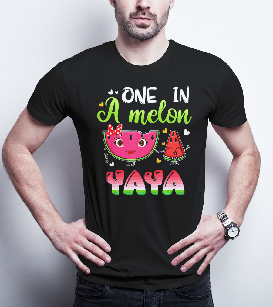One In A Melon Yaya Cute Cartoon Watermelon Duo T-Shirt
