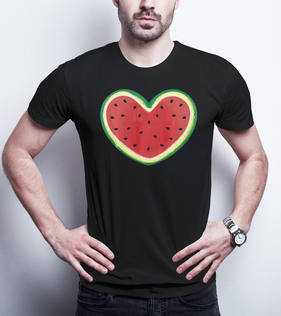 Watermelon Heart Summer Picnic I Love T-Shirt