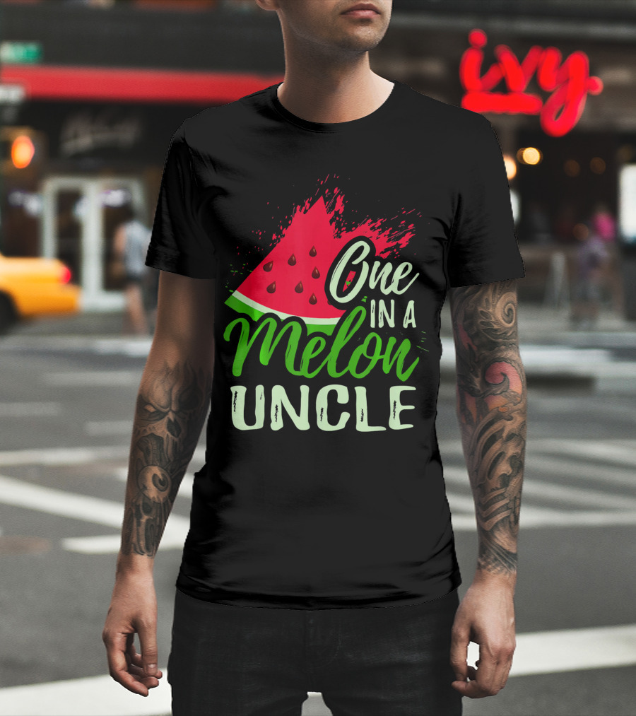 One In A Melon Uncle Watermelon Slice Splash T-Shirt