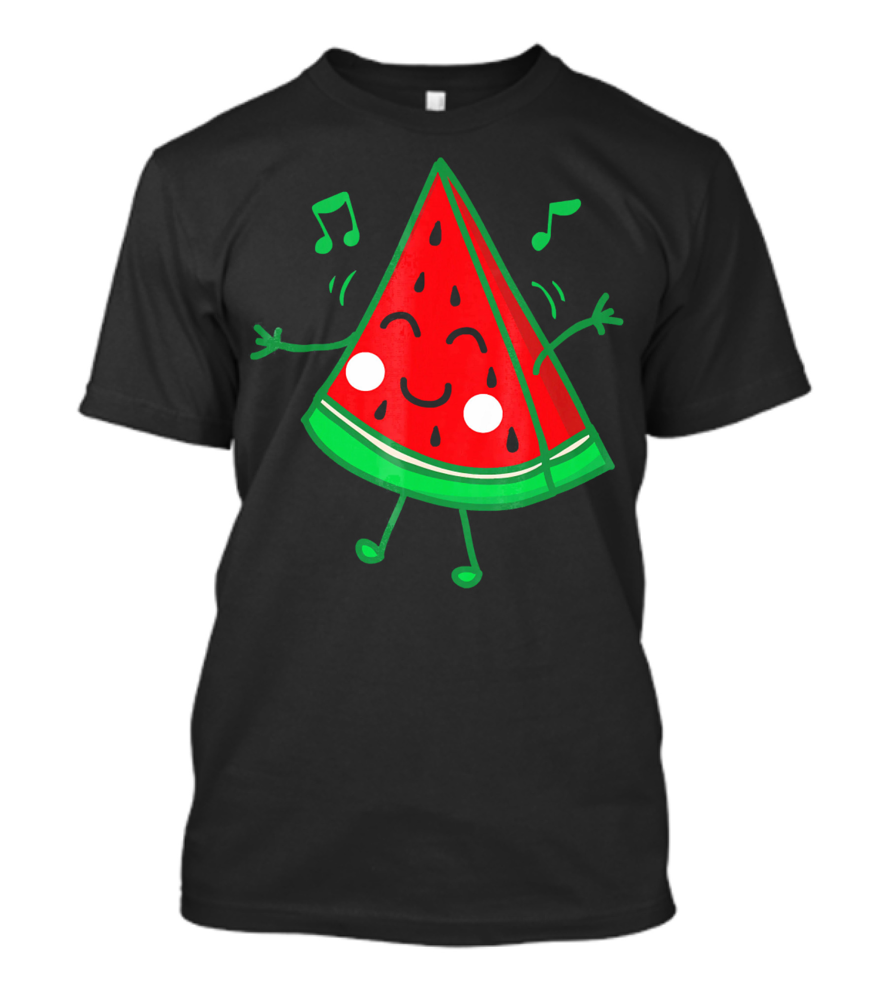 Happy Dancing Watermelon Slice With Musical Notes T-Shirt