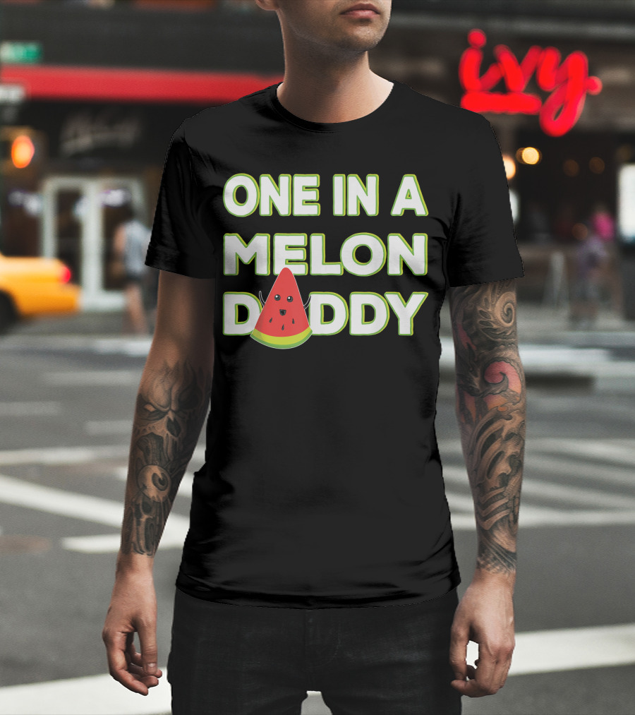 One In A Melon Daddy Funny Watermelon Men's T-Shirt