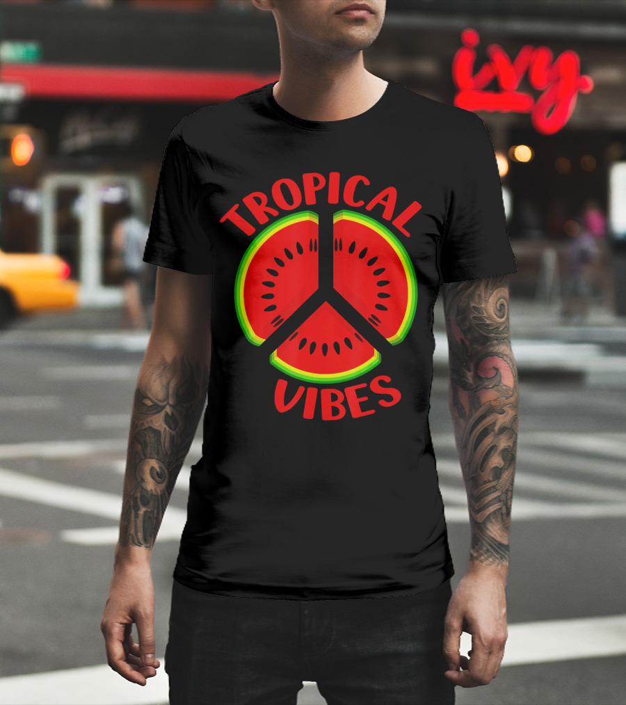 Tropical Vibes Watermelon Peace T-Shirt