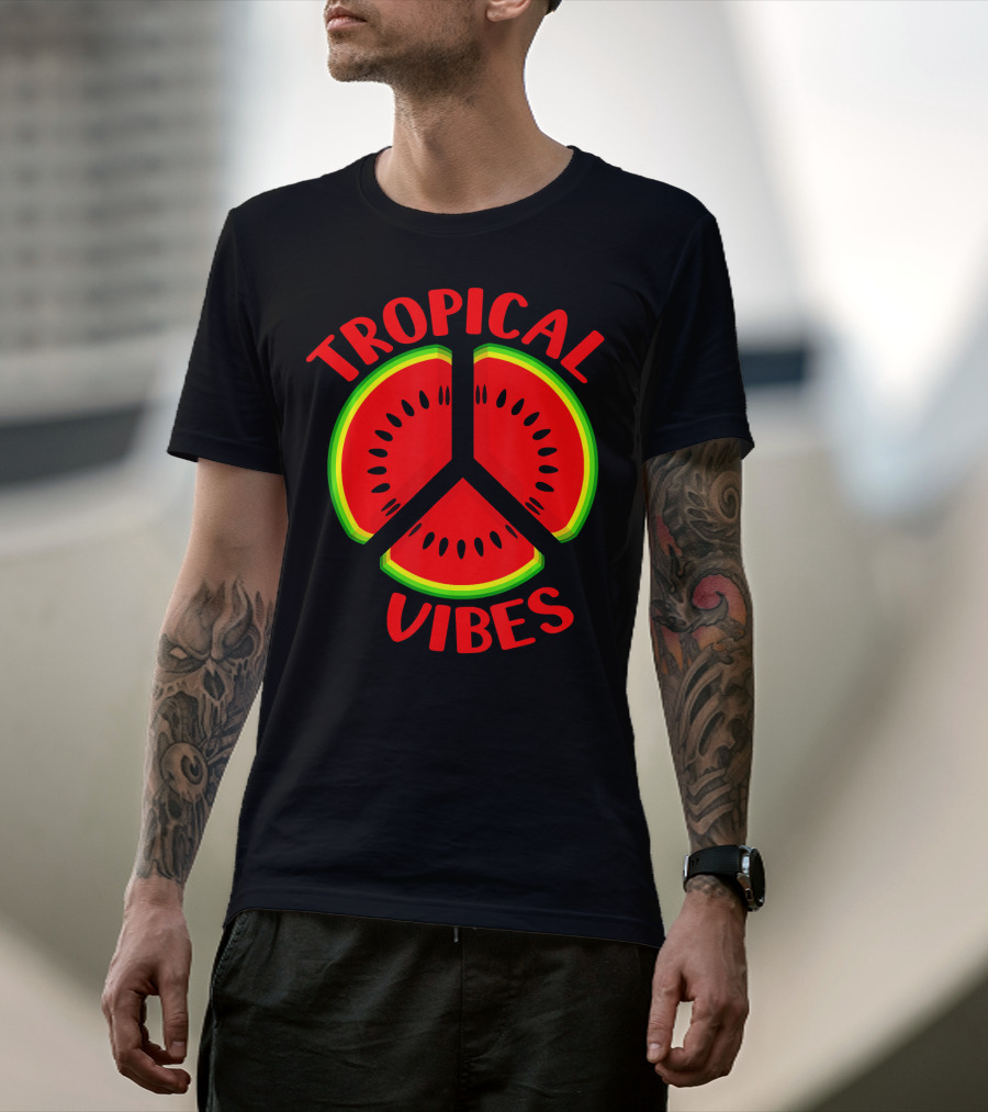 Tropical Vibes Watermelon Peace T-Shirt